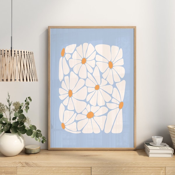 Blue Flower Print - Etsy