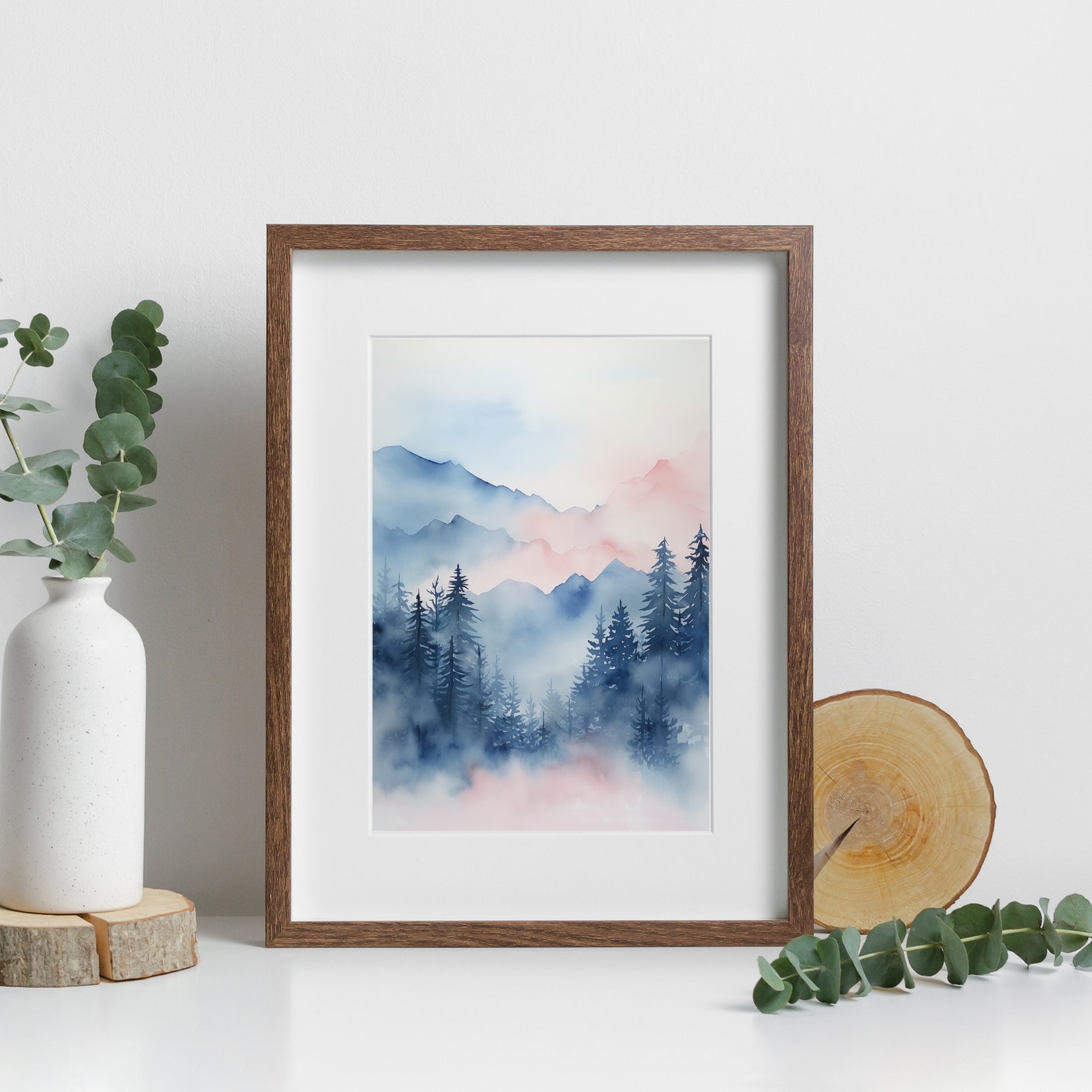 Blue Watercolor Mountains Landscape Prints - Printable Wall Art ...
