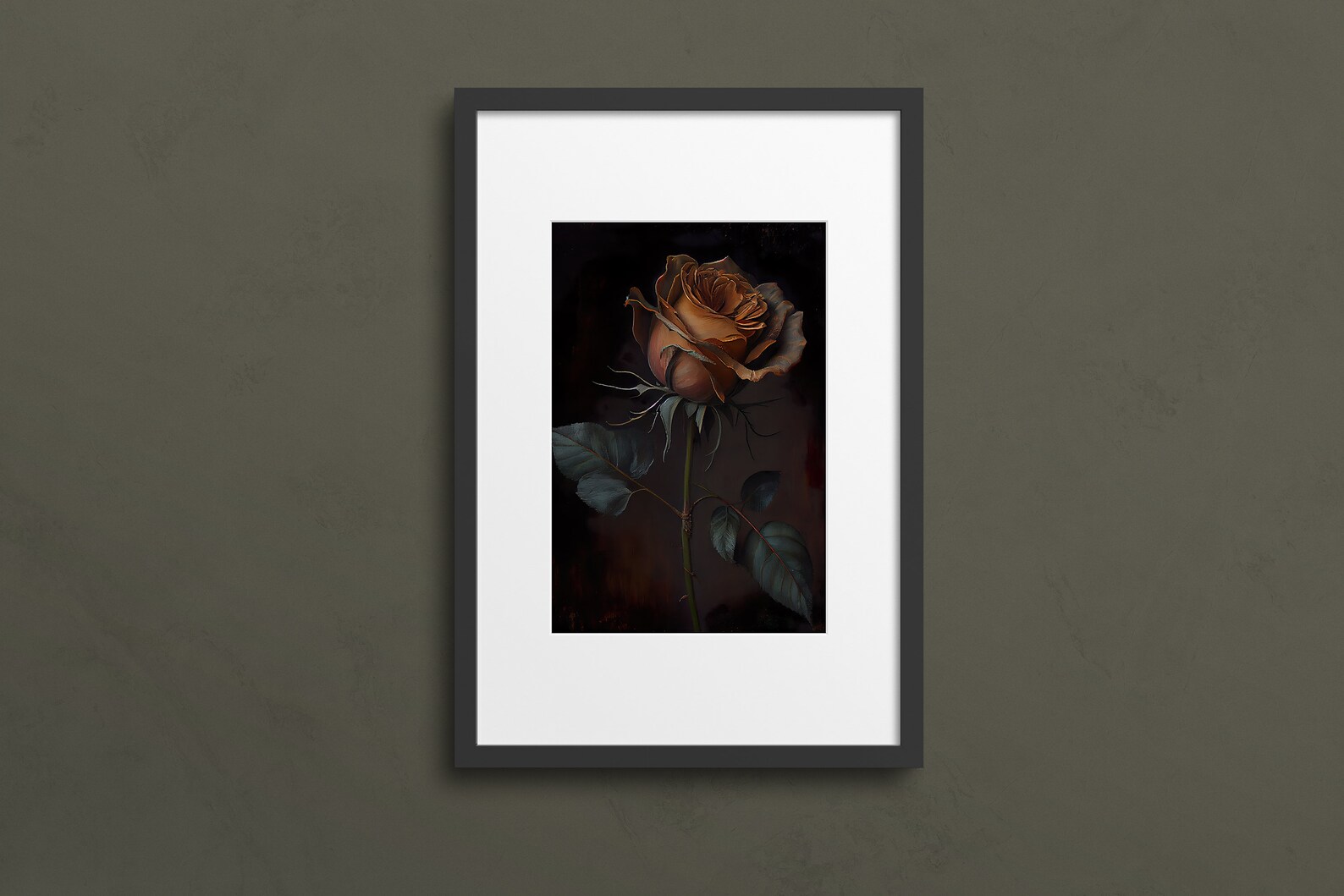 Dark Academia Decor Rose Flower Dark Cottagecore Wall Art - Etsy