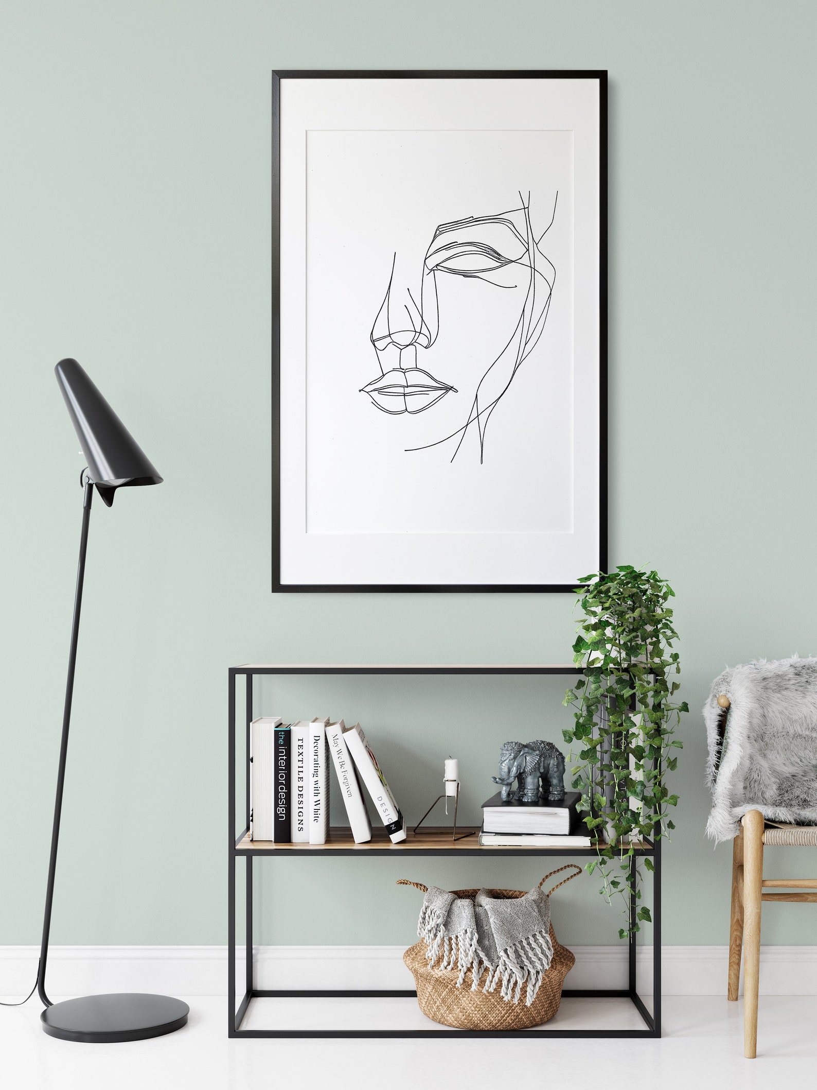 Japandi Printable Wall Art Set Of 5 Line Drawing Woman Face Abstract