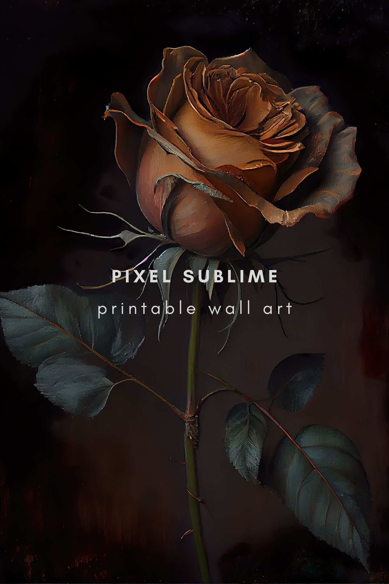 Dark Academia Decor, Rose Flower Dark Cottagecore Wall Art Prints, Goth ...
