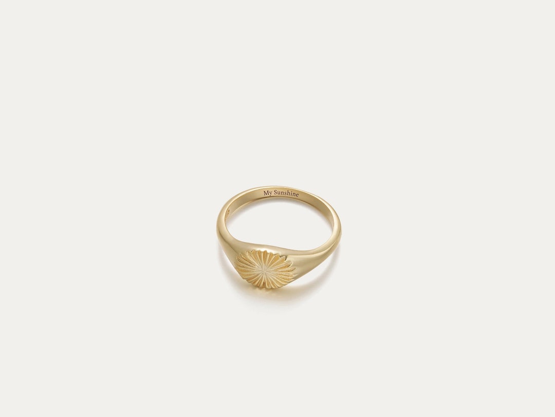 Sunrise Ring • Sunshine Ring • Spinner Ring • Gold Sun Ring • Stacking ...