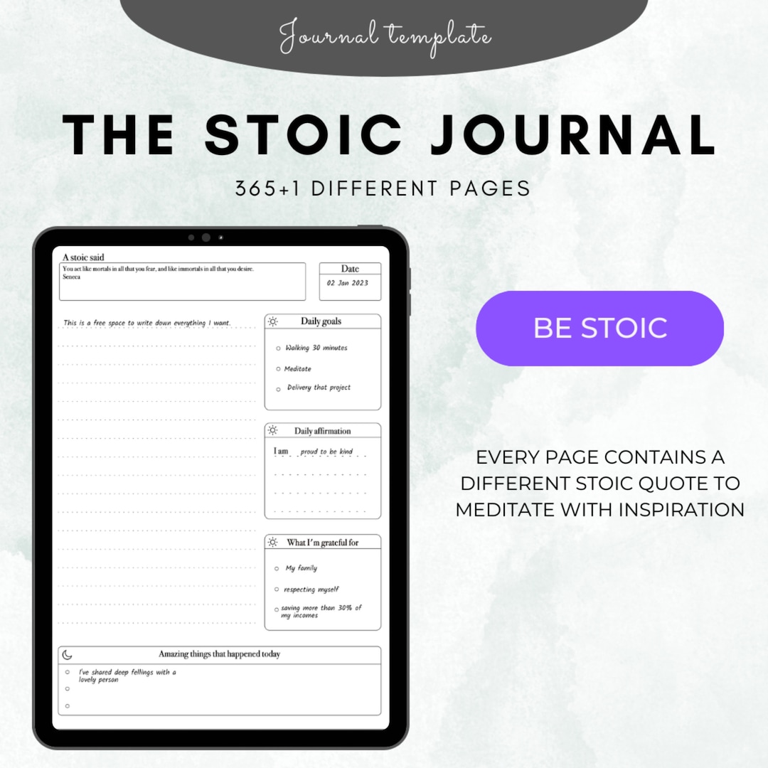 The Stoic Journal | 365+1 Different Daily Quote From Stoic Philosophers and Guided Journaling ...