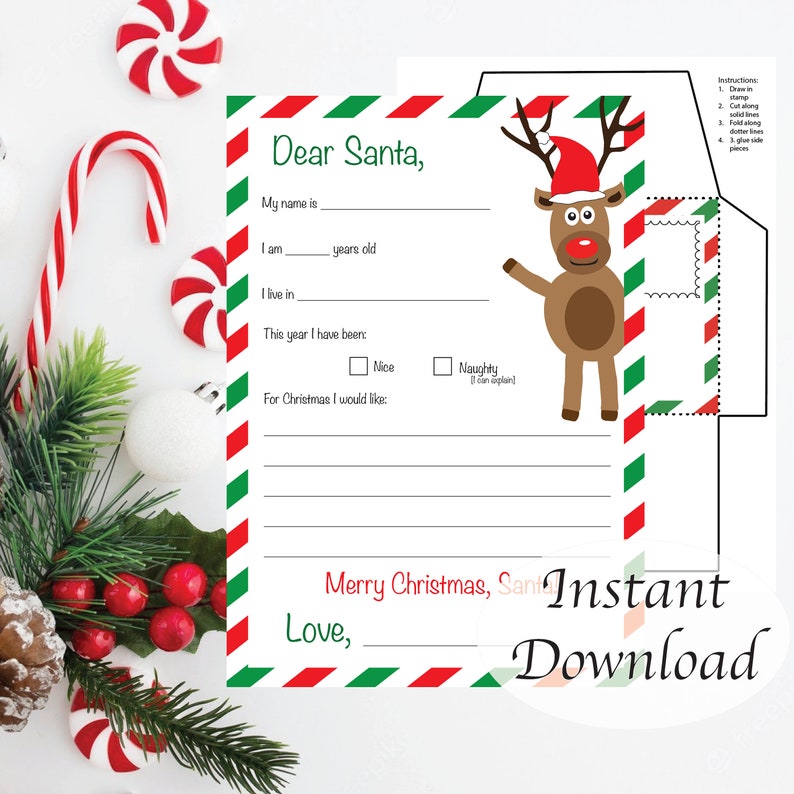 Letter to Santa Pack | Kids Letter to Santa | Envelope | Christmas Wish ...