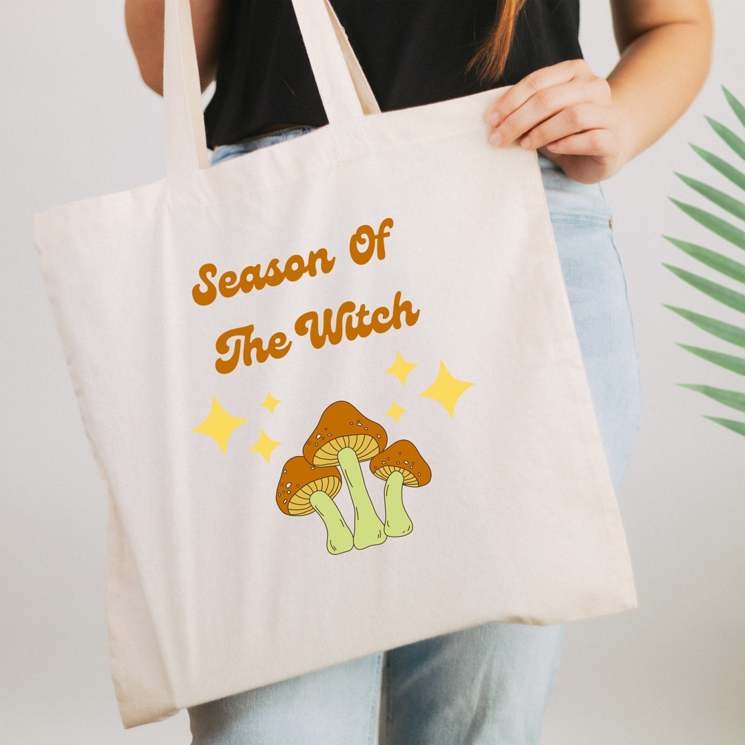 Season of the Witch Canvas Tote Bag, Fall Tote, Halloween Tote, Trick ...