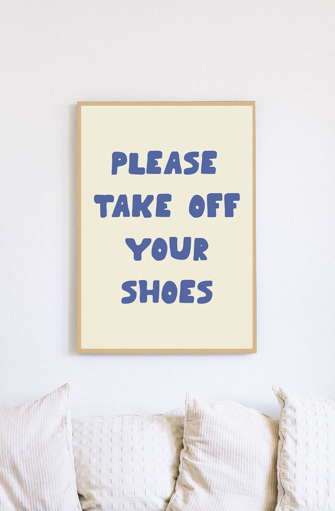 Minimal Please Take off Your Shoes Wall Art - Retro Typography Poster ...
