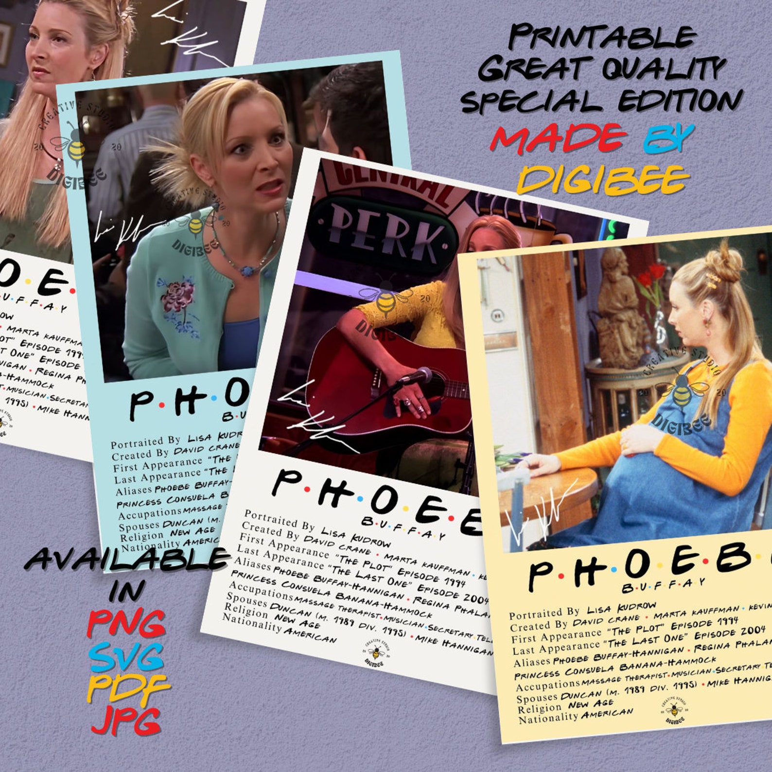 FRIENDS / Phoebe Buffay X15 Poster Bundle Sitcom Series Digital Posters ...