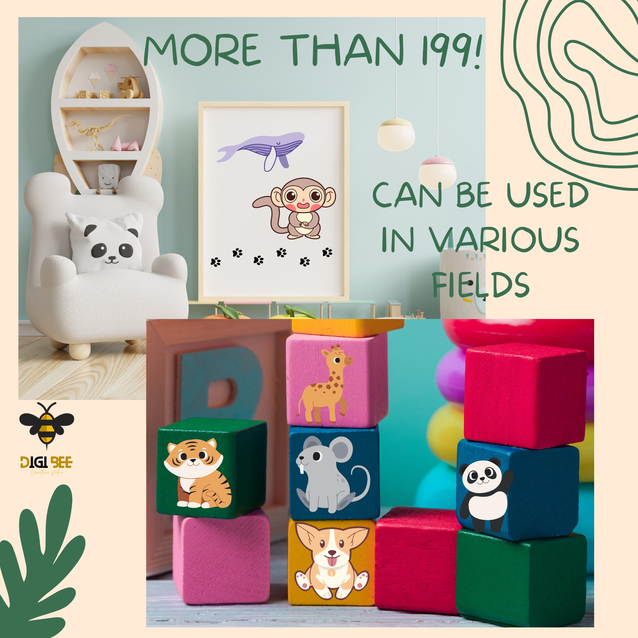 Animal Digital Sticker Pack Cute Minimal Animals Digital Instant ...