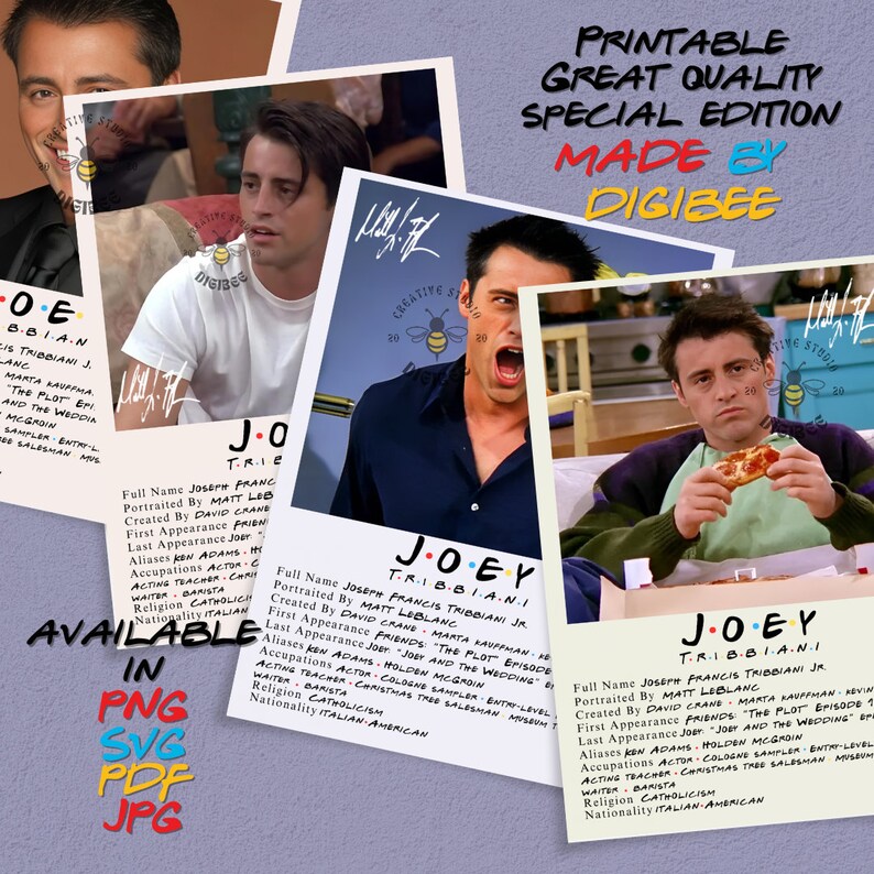 FRIENDS / Joey Tribbiani X15 Poster Bundle Sitcom Series Digital ...
