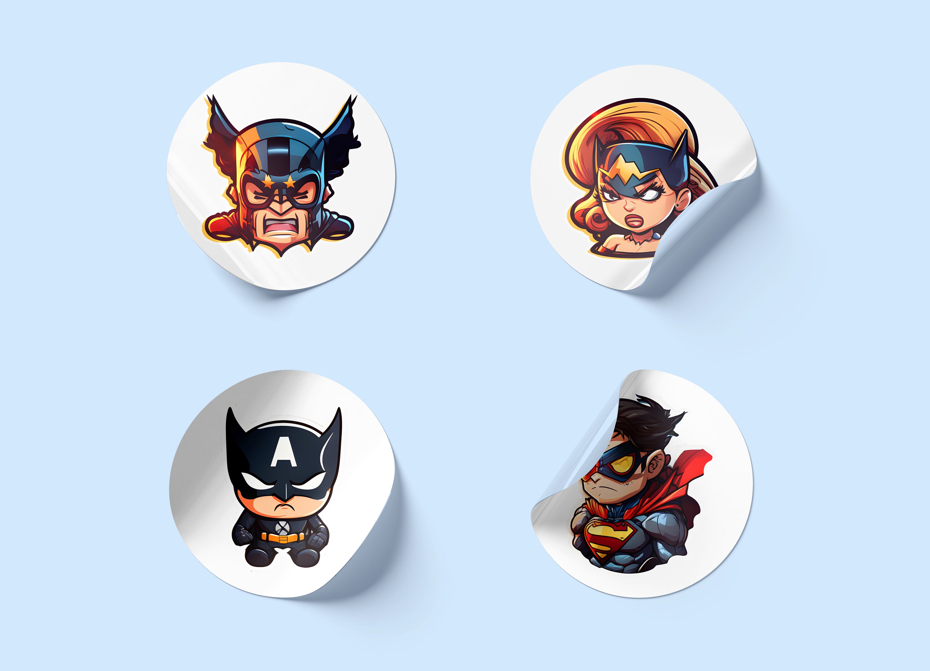 Super Hero Digital Sticker Bundle PNG, PDF, JPG Svg Goodnotes, Digital ...