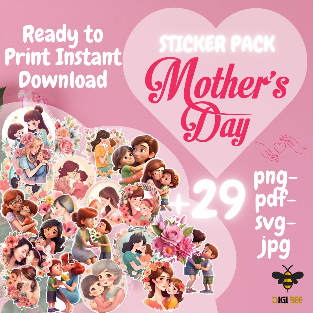 Mother's Day Special Sticker Pack Happy Mother's Day Sticker Bundle 29 ...
