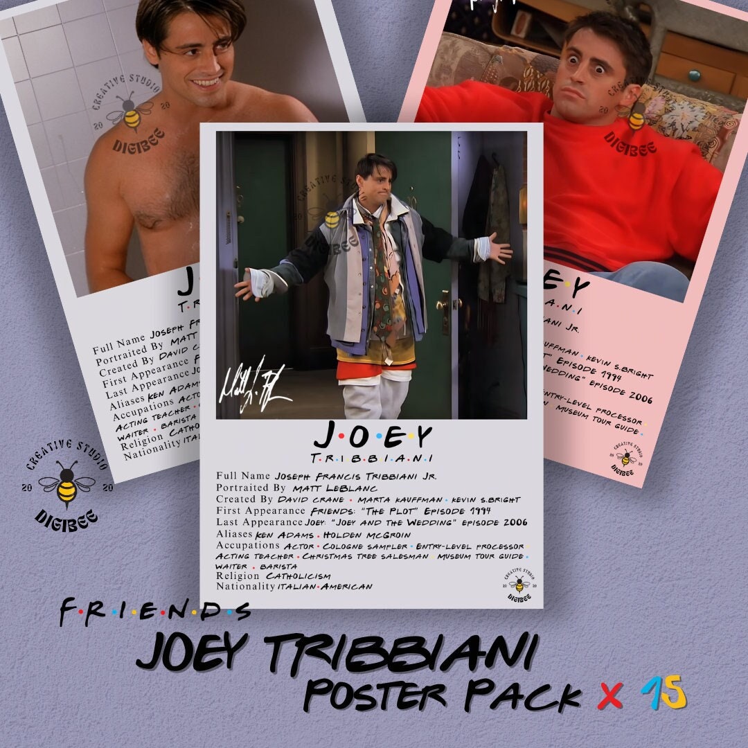 FRIENDS / Joey Tribbiani X15 Poster Bundle Sitcom Series Digital ...