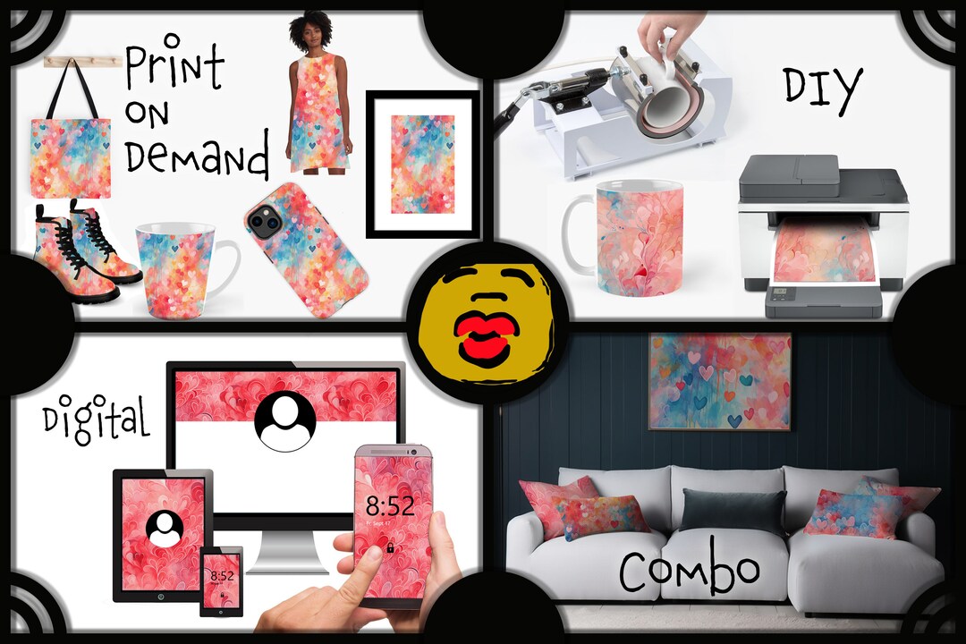 4 Seamless Patterns for Your DIY Project Instant Download - Etsy