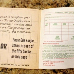 Vintage S&H Green Stamps Quick Saver Book Unused 1200 Capacity No ...