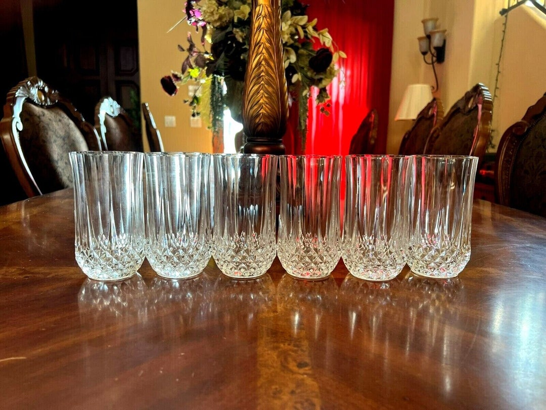6 Vintage Cristal D'arques Longchamps Water Tumblers Glasses Crystal ...