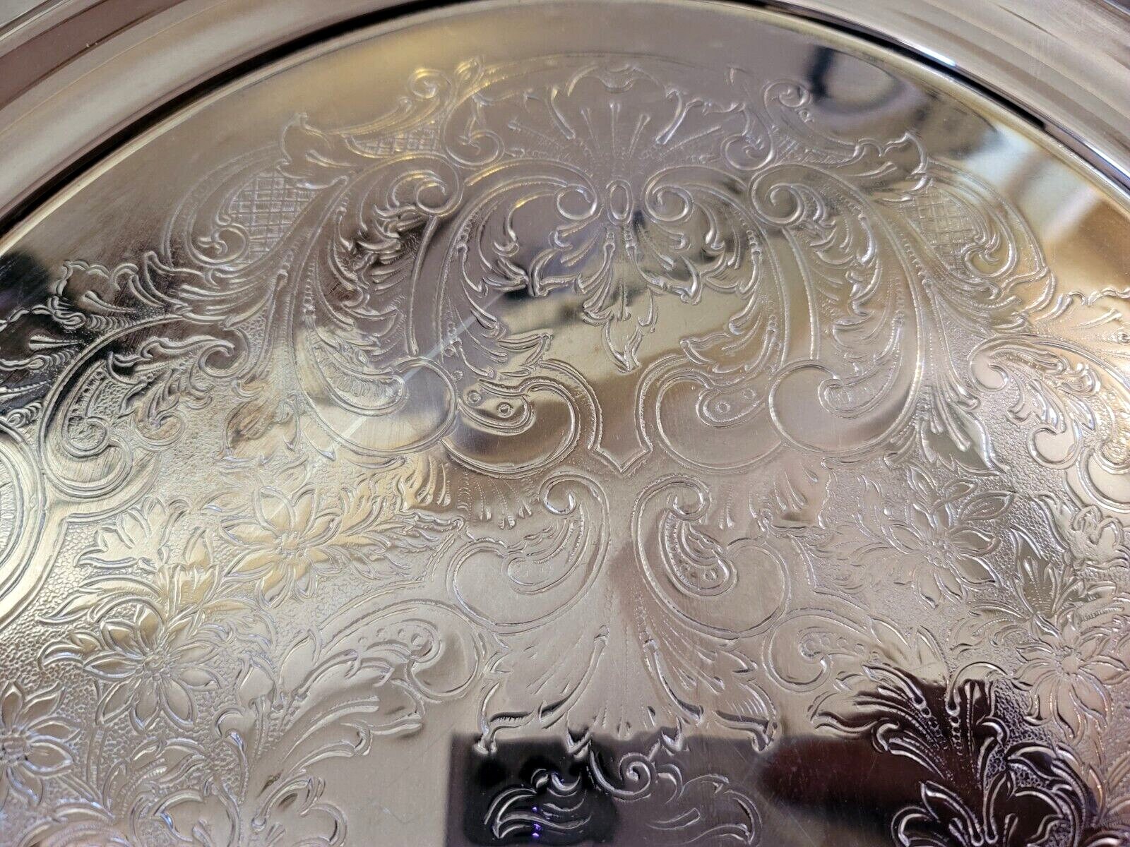 Vintage Wallace Baroque Silver Plate Footed Butler Tray 294F Buffet ...