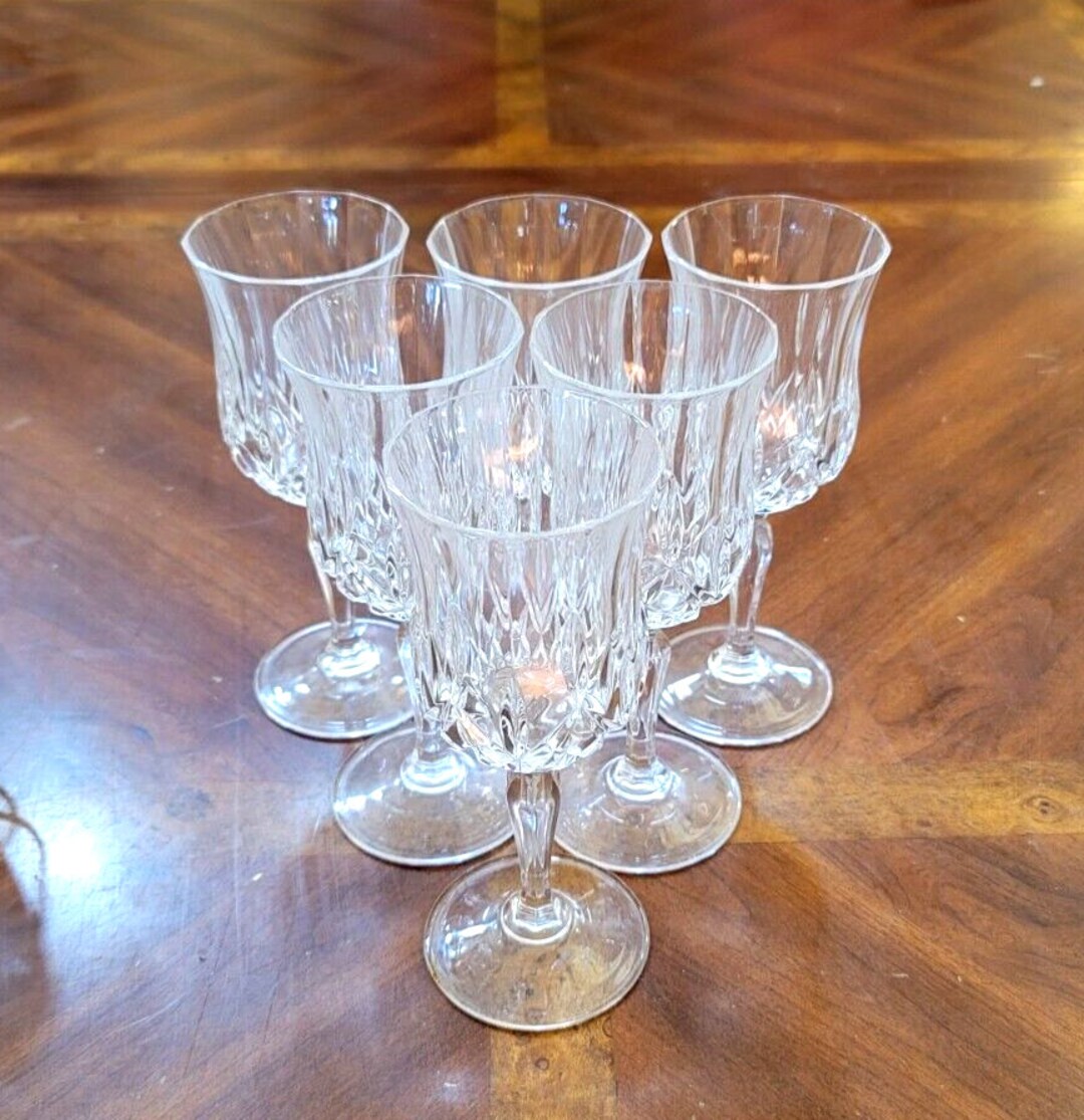 6 Vintage Lead Crystal Wine Water Glasses Goblets MCM Stemware - Etsy