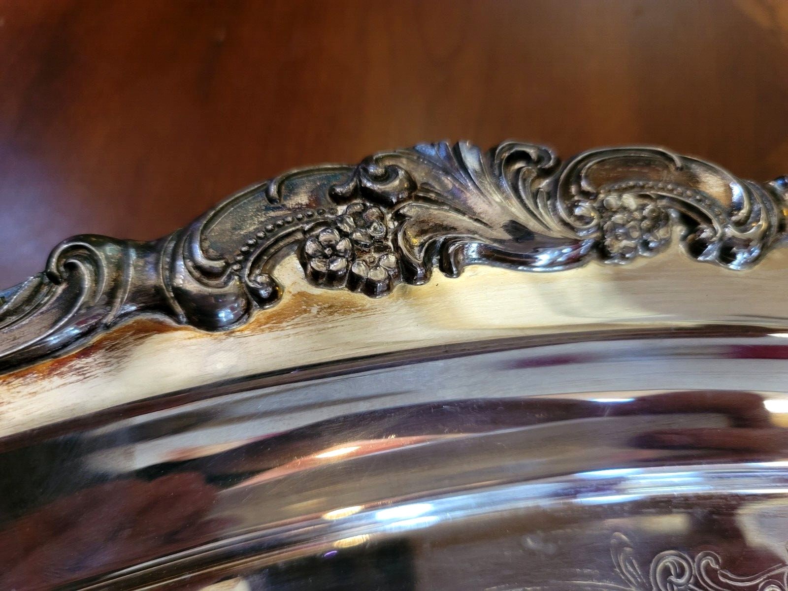 Vintage Wallace Baroque Silver Plate Footed Butler Tray 294F Buffet ...