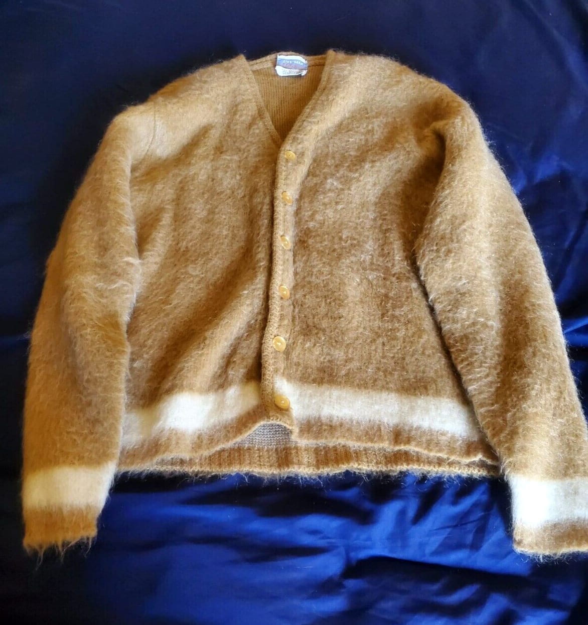 Mohair Vintage 60s Shaggy Cardigan Sweater Grunge Kurt Cobain Womens ...