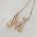 18K Gold Diamond Alphabet Initial Necklace/ Letter M Chain/ A-Z Letter ...