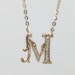 18K Gold Diamond Alphabet Initial Necklace/ Letter M Chain/ A-Z Letter ...