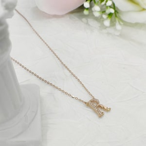18K Gold Diamond Alphabet Initial Necklace/letter R Chain/ A-Z Letter ...