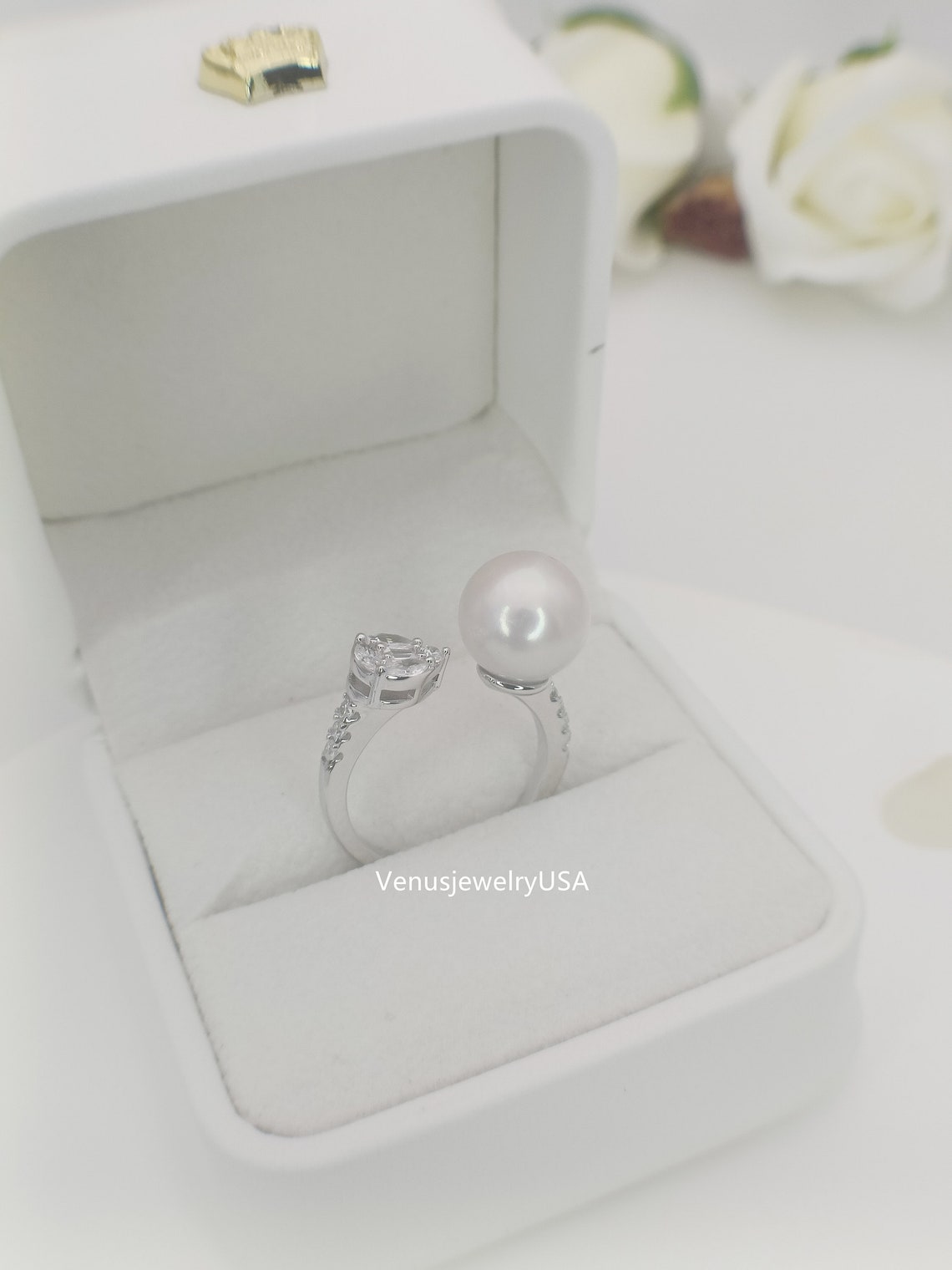 Beautiful 10mm Edison Pearl Ring, High Quality 925 Silver Pearl Ring ...