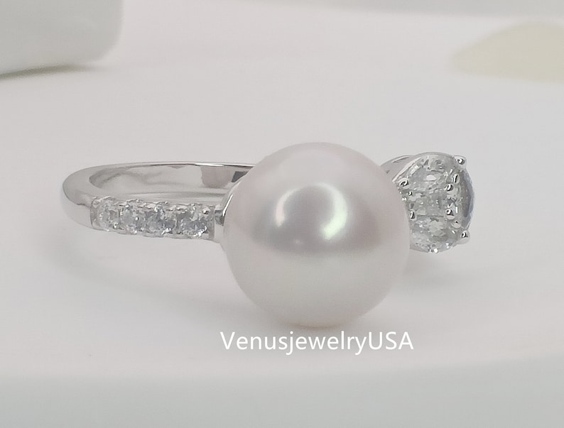 Beautiful 10mm Edison Pearl Ring, High Quality 925 Silver Pearl Ring ...