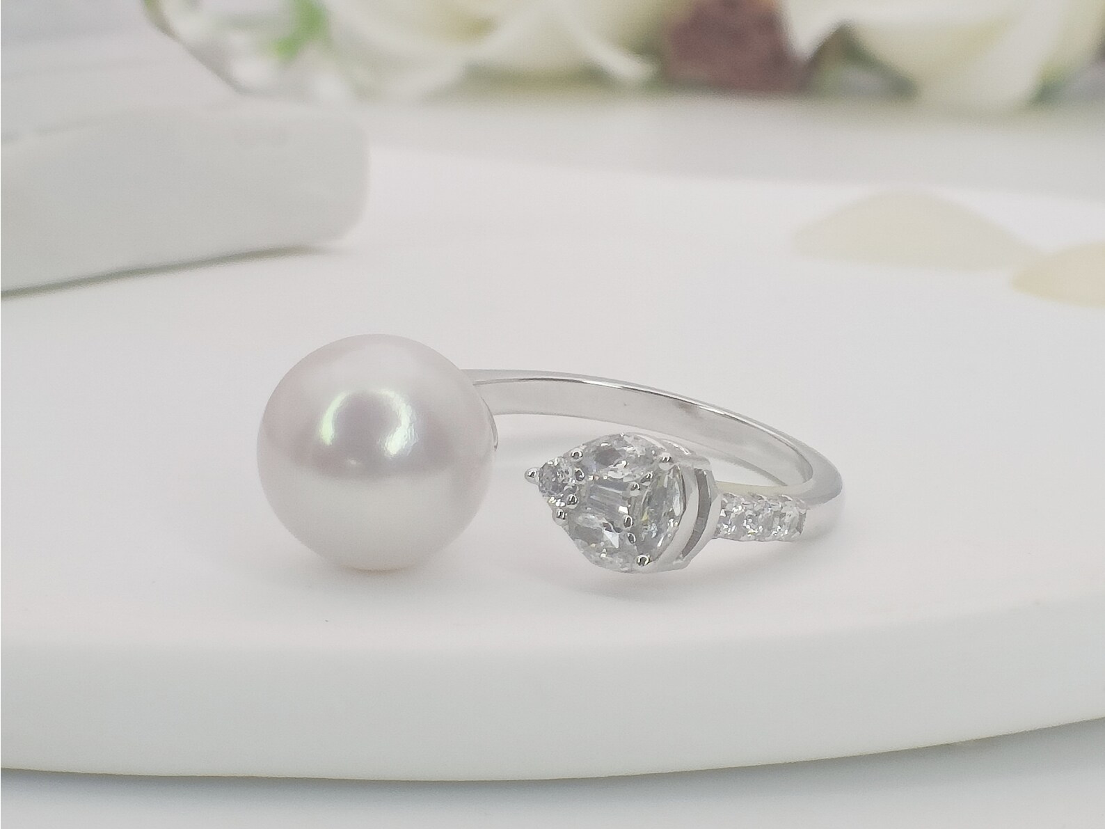 Beautiful 10mm Edison Pearl Ring, High Quality 925 Silver Pearl Ring ...