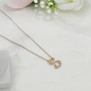 18K Gold Diamond Alphabet Initial Necklace/letter S Chain/ A-Z Letter ...