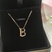 18K Gold Diamond Alphabet Initial Necklace/letter B Chain/ A-Z Letter ...
