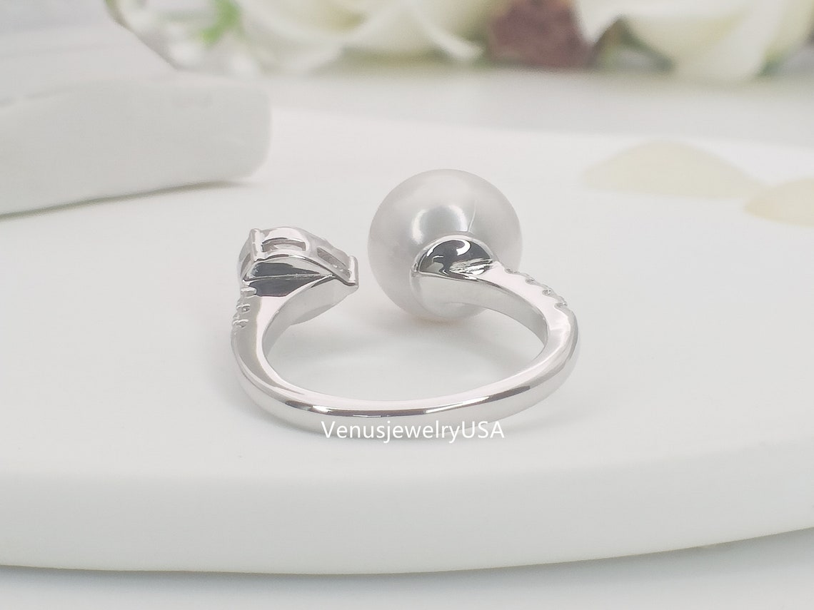 Beautiful 10mm Edison Pearl Ring, High Quality 925 Silver Pearl Ring ...