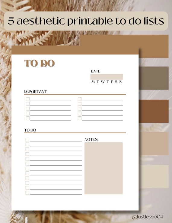 Printable Aesthetic to Do List Daily Weekly To-do Pdf - Etsy