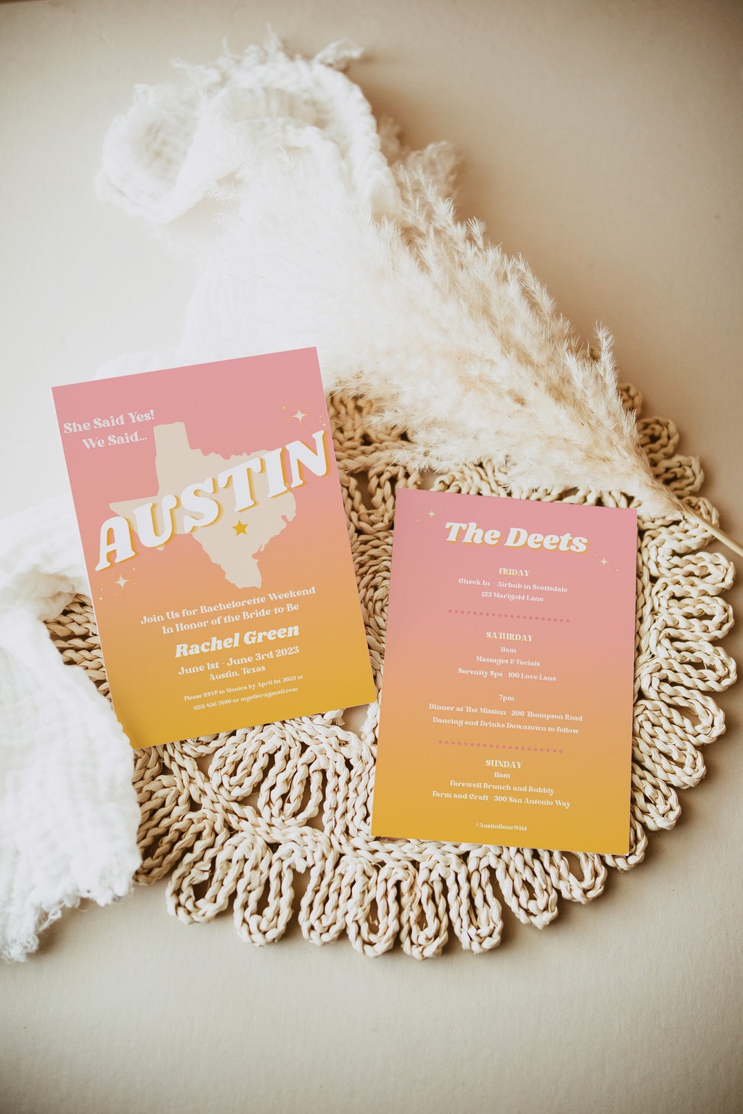 Retro Austin Bachelorette Party Invitation Template (digital) - Etsy