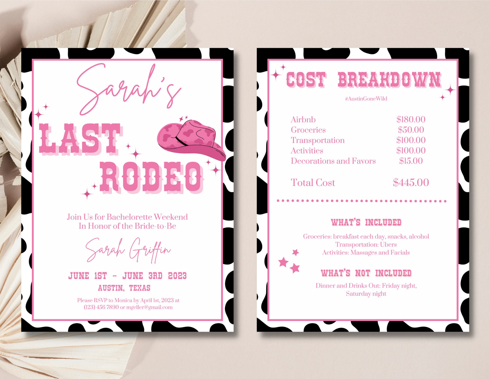 Last Rodeo Bachelorette Party Invitation Template. Last Rodeo - Etsy
