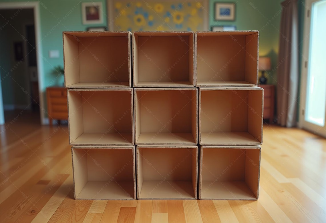 In the Box Photography Template - 5 Digital Background - 9 Boxes - PSR ...