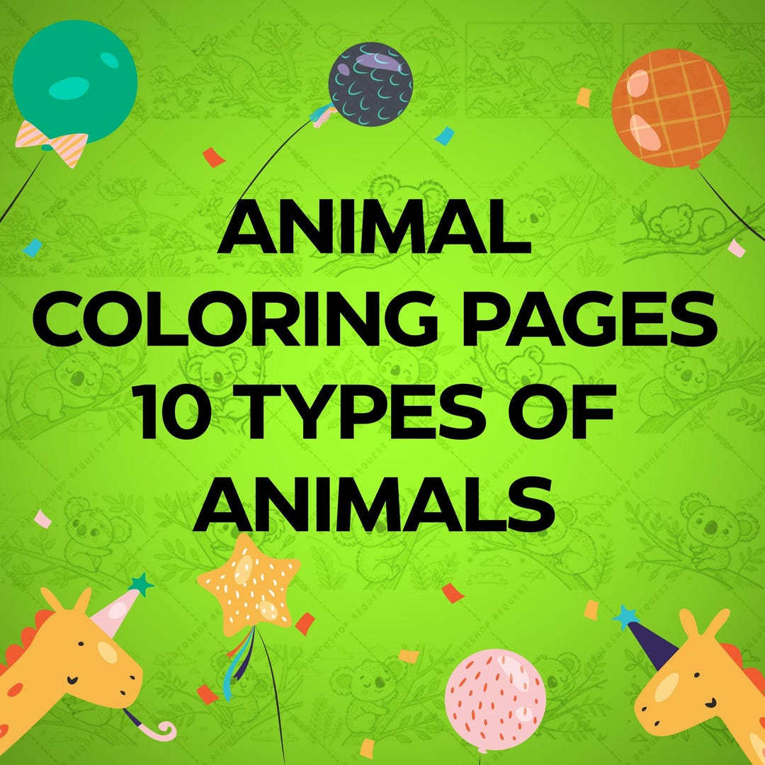 Animal Coloring Pages for Kids – Printable Set of 10 Fun Designs - PSR ...