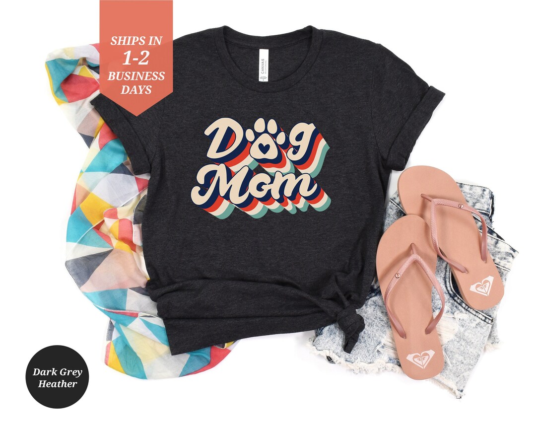 Retro Dog Mom Shirt Regalos de cumpleaños para ella, Dog Mama Shirt ...