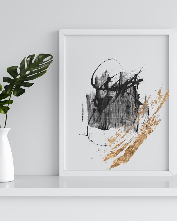 Black and Gold Abstract Digital Download - Etsy