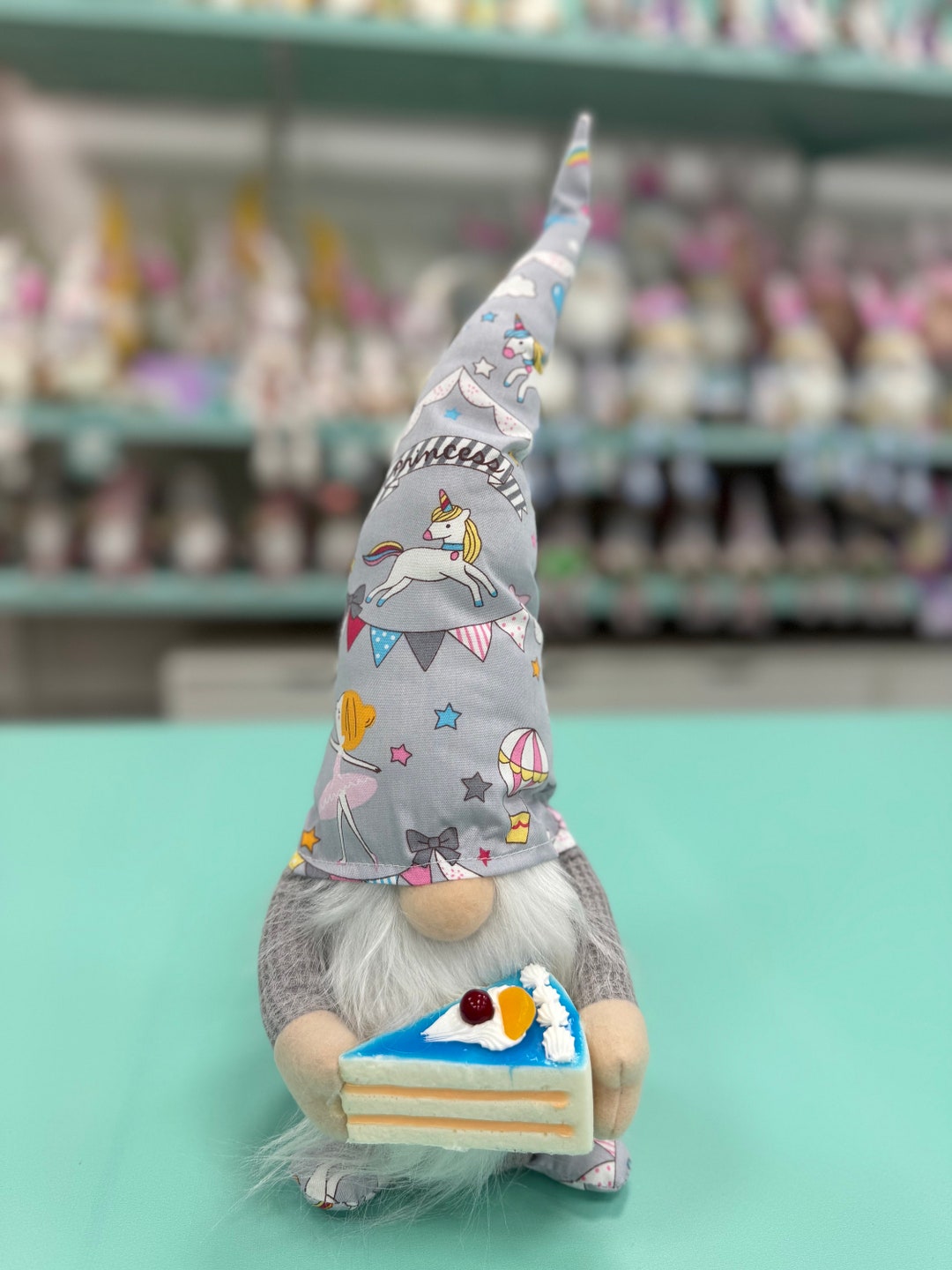 Birthday Gonk With a Cake, Unicorn Hat , 41cm by Gonk World - Etsy UK