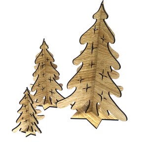 Laser Cut File Vector Standing Christmas Tree for Laser, 3 Pcs, CNC ...