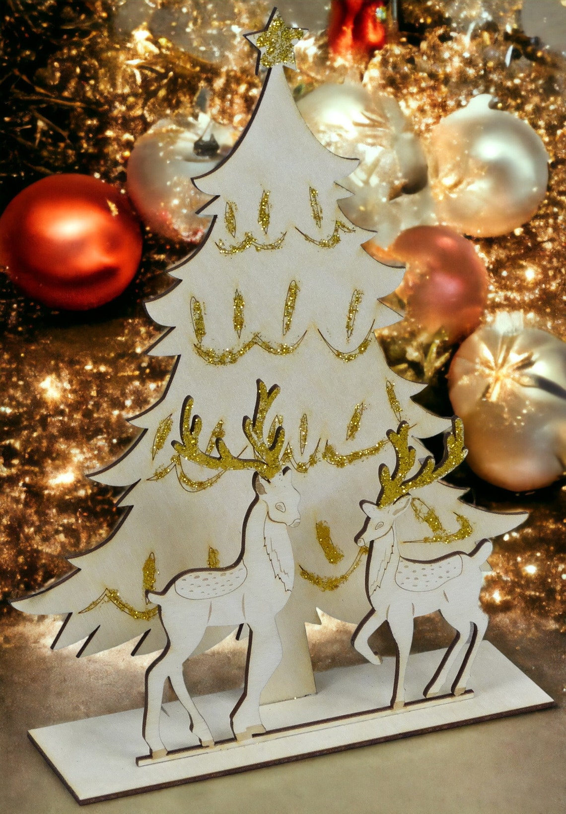 Laser Cut File Vector Standing Christmas Tree for Laser, 2 Pcs, CNC ...