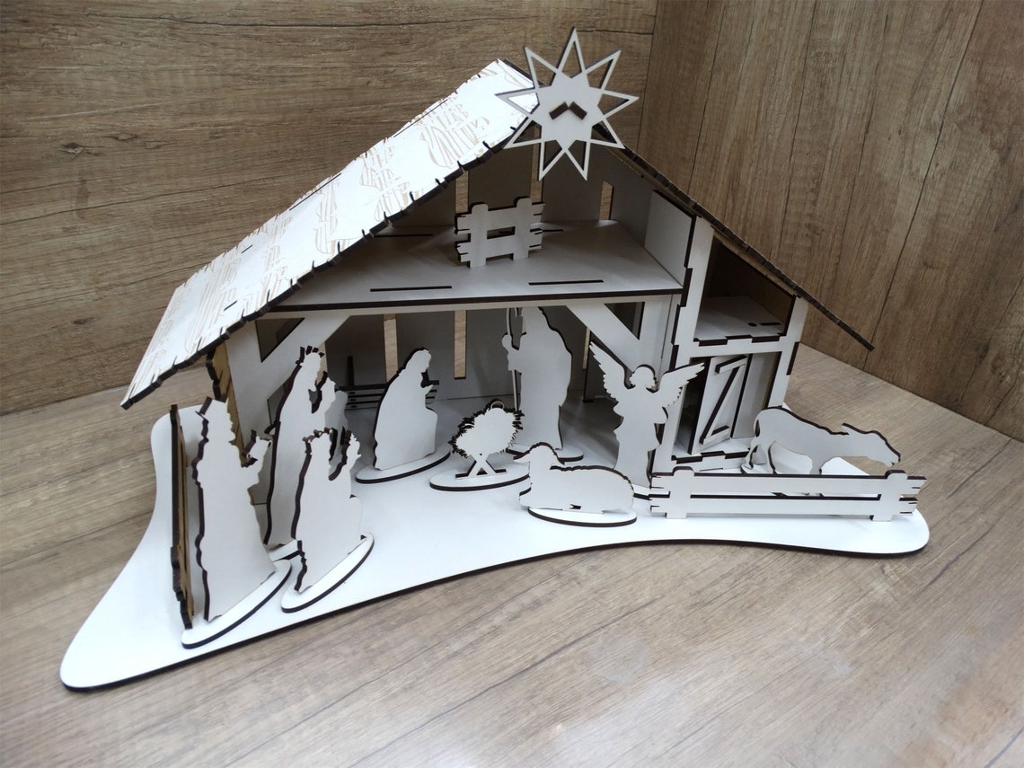 Laser Cut File Vector Christmas Nativity Scene With Figurines - Etsy