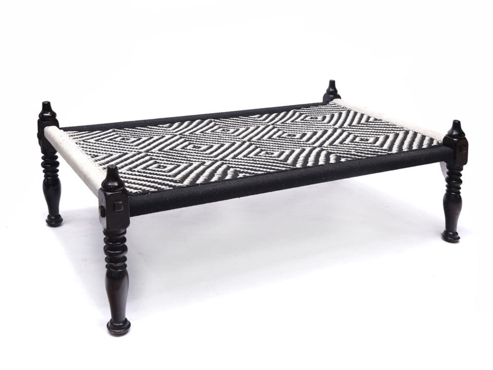 Handmade Traditional Daybed Wooden Indian Classical Weaved Bed Handmade ...
