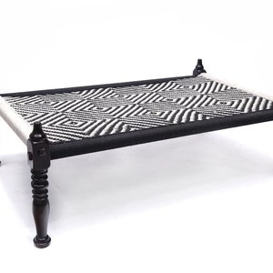 Handmade Traditional Daybed Wooden Indian Classical Weaved Bed Handmade ...