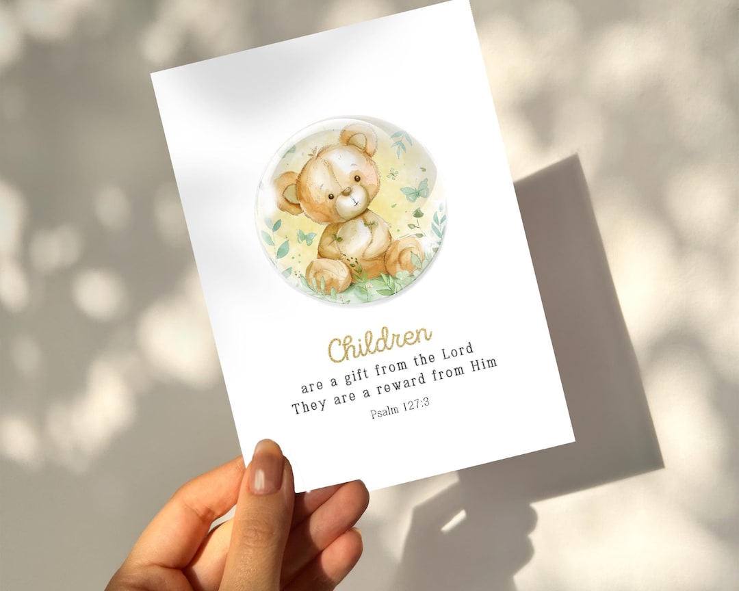 Printable Card for Baby Shower, New Baby Greeting Card, Christian Baby ...