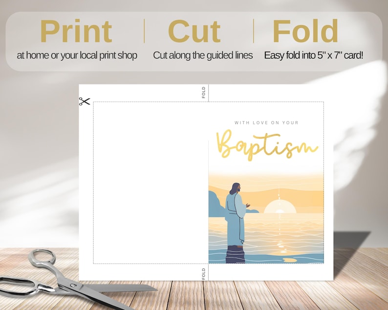 Printable Baptism Greeting Card: 5x7 Inch (PDF Download) - Etsy