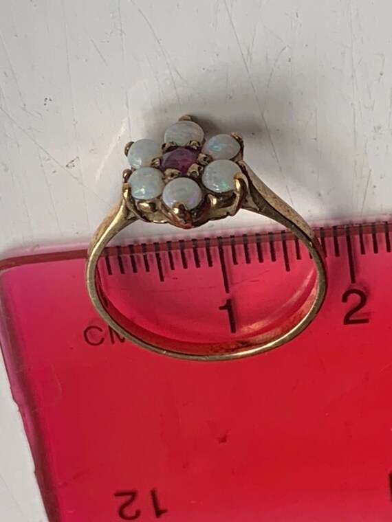 An exquisite unique and rare ruby and opal cluster ri… - Gem