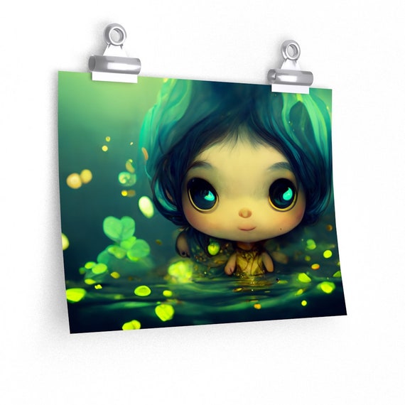 Water Sprite Pixie Fairy Fantasy AI Art Print Premium Matte - Etsy