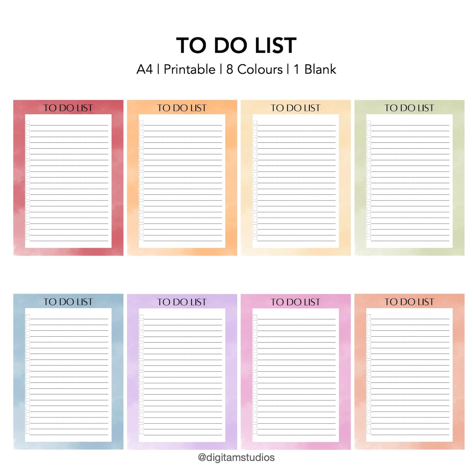 To Do List | A4 | Printable | Instant Download | PDF | Digital Planner ...
